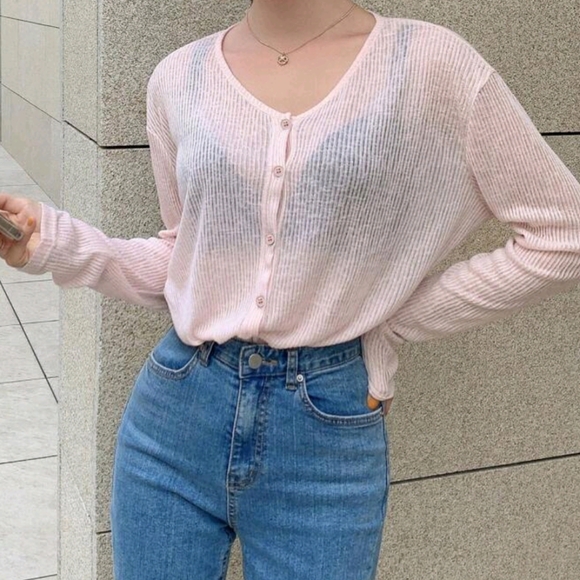 Sweaters | Womens Pastel Pink Button Up Cardigan Sweater | Poshmark